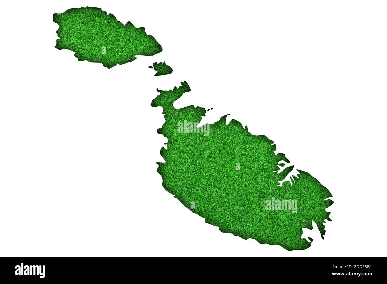 Map of Malta on green felt Stock Photo - Alamy