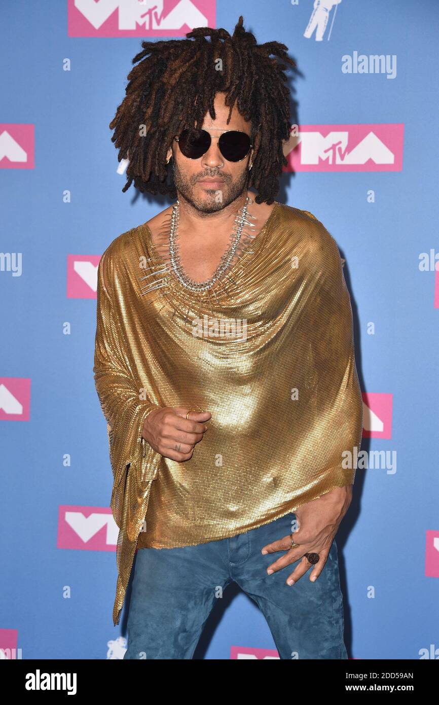 Lenny Kravitz poses backstage at the 2018 MTV Video Music Awards Press ...