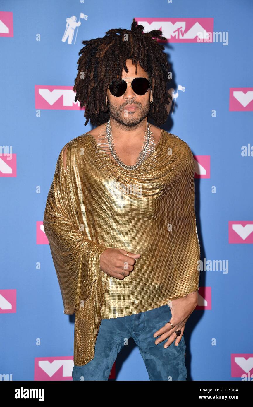 Lenny Kravitz poses backstage at the 2018 MTV Video Music Awards Press ...