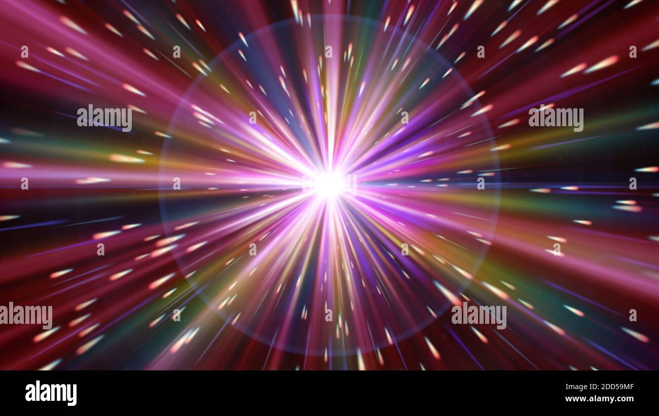 pulses star ray color abstract, render illustration Stock Photo - Alamy