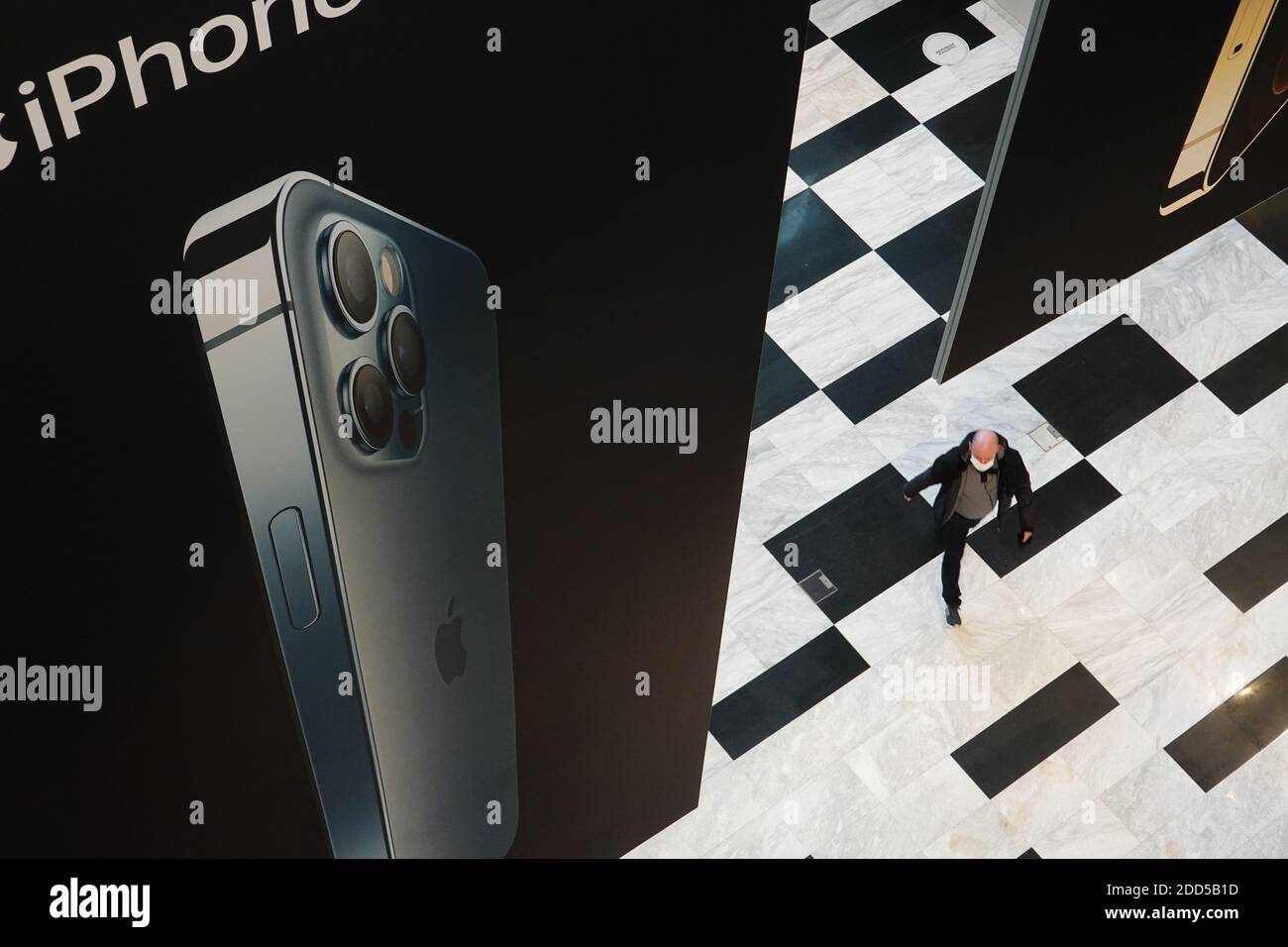 Iphone 12 Pro promotion banner in shopping center, Russia Stock Photo ...