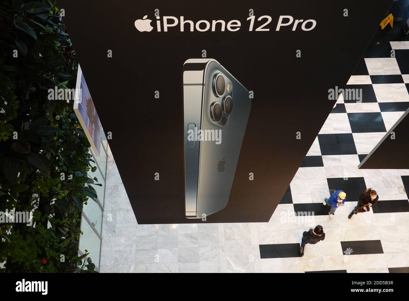 Iphone 12 Pro promotion banner in shopping center, Russia Stock Photo ...