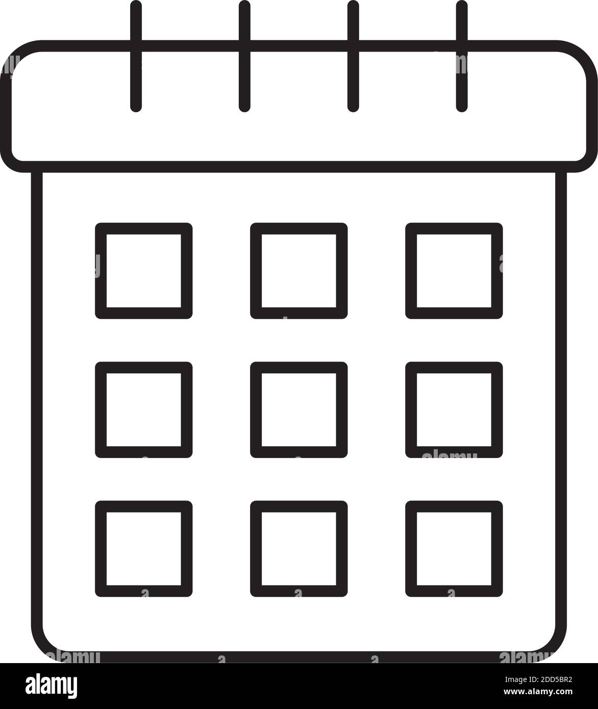 calendar planner icon over white background, line style, vector ...