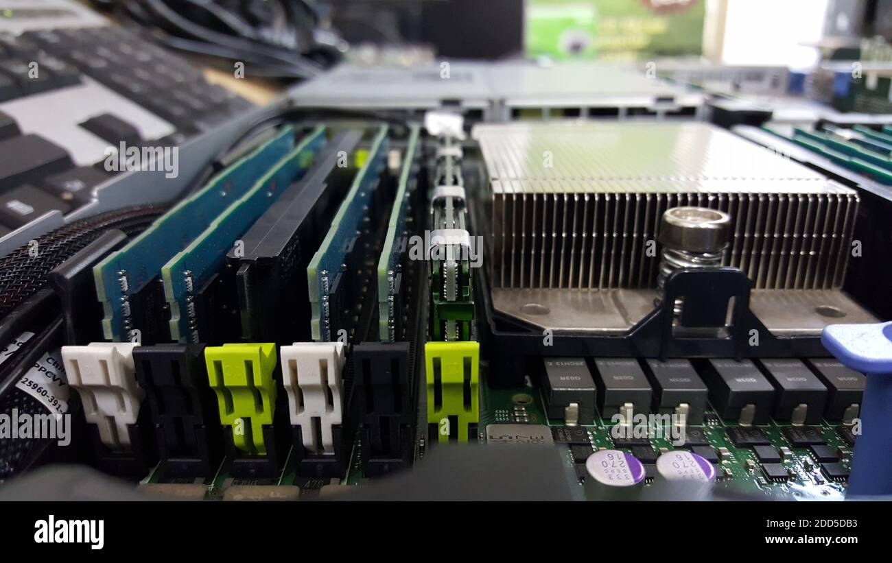 Server motherboard close up Stock Photo - Alamy