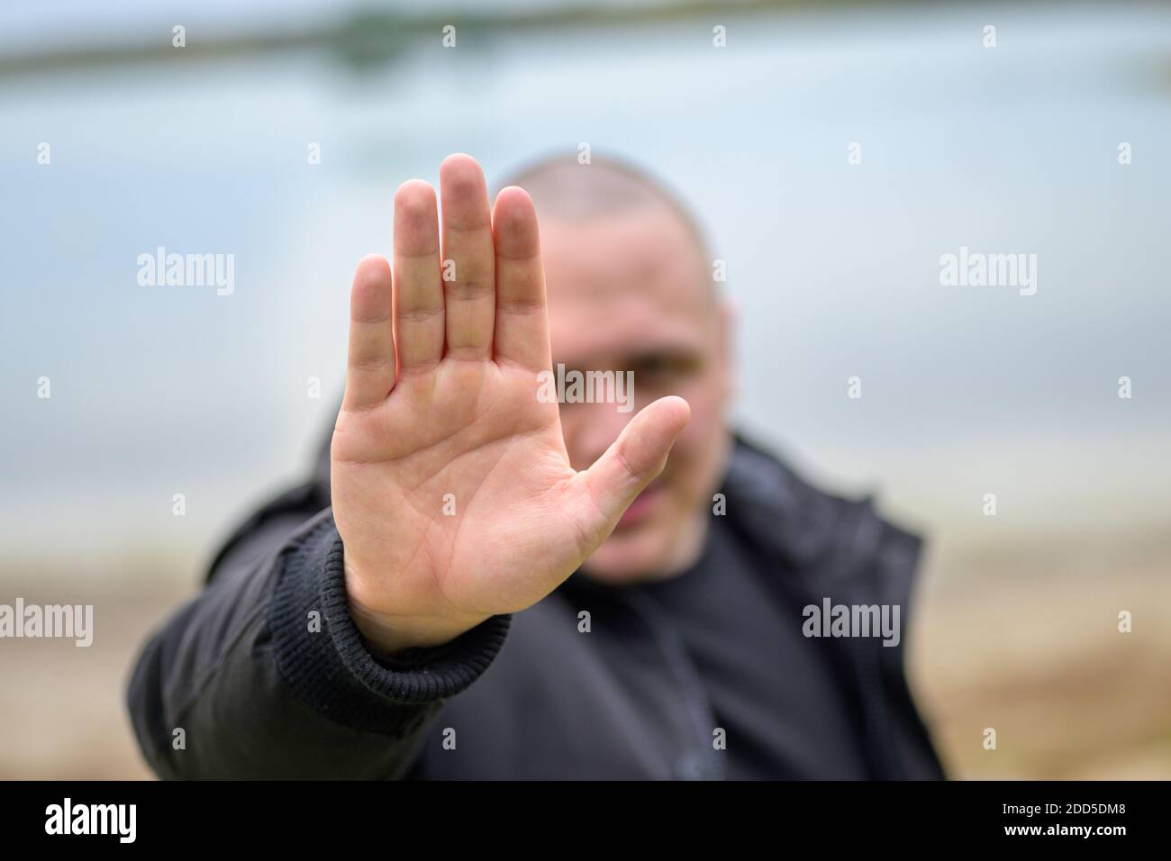 Stop Man Waving Hands