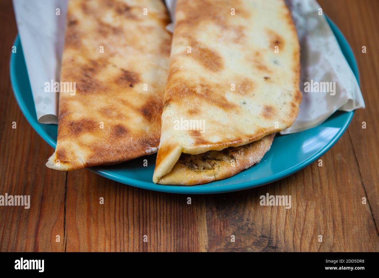 Manakish | Lebanese Traditional Breakfast Pastry in plate over natural ...