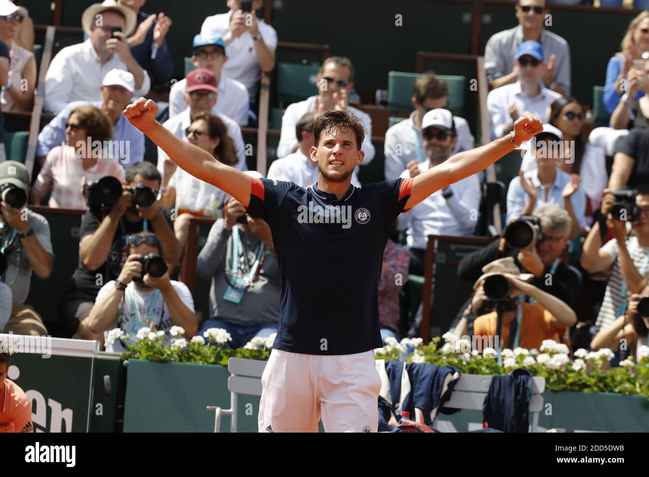 Austria's Dominic Thiem playing in the semi-final of the French Tennis ...