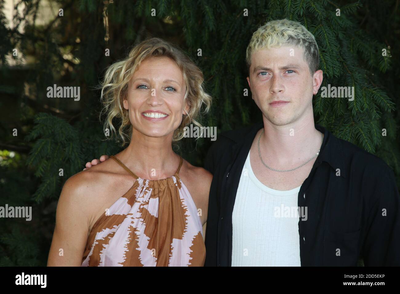 Alexandra Lamy and Finnegan Oldfield seen at the Le Poulain photocall ...