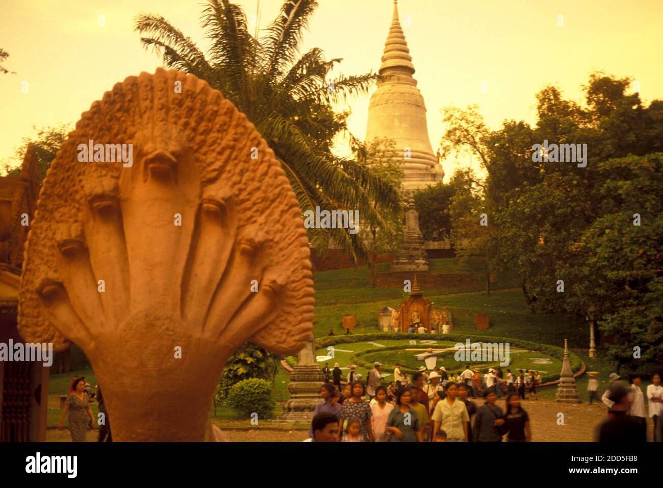 the Wat Phnom Park in the city of Phnom Penh of Cambodia. Cambodia ...
