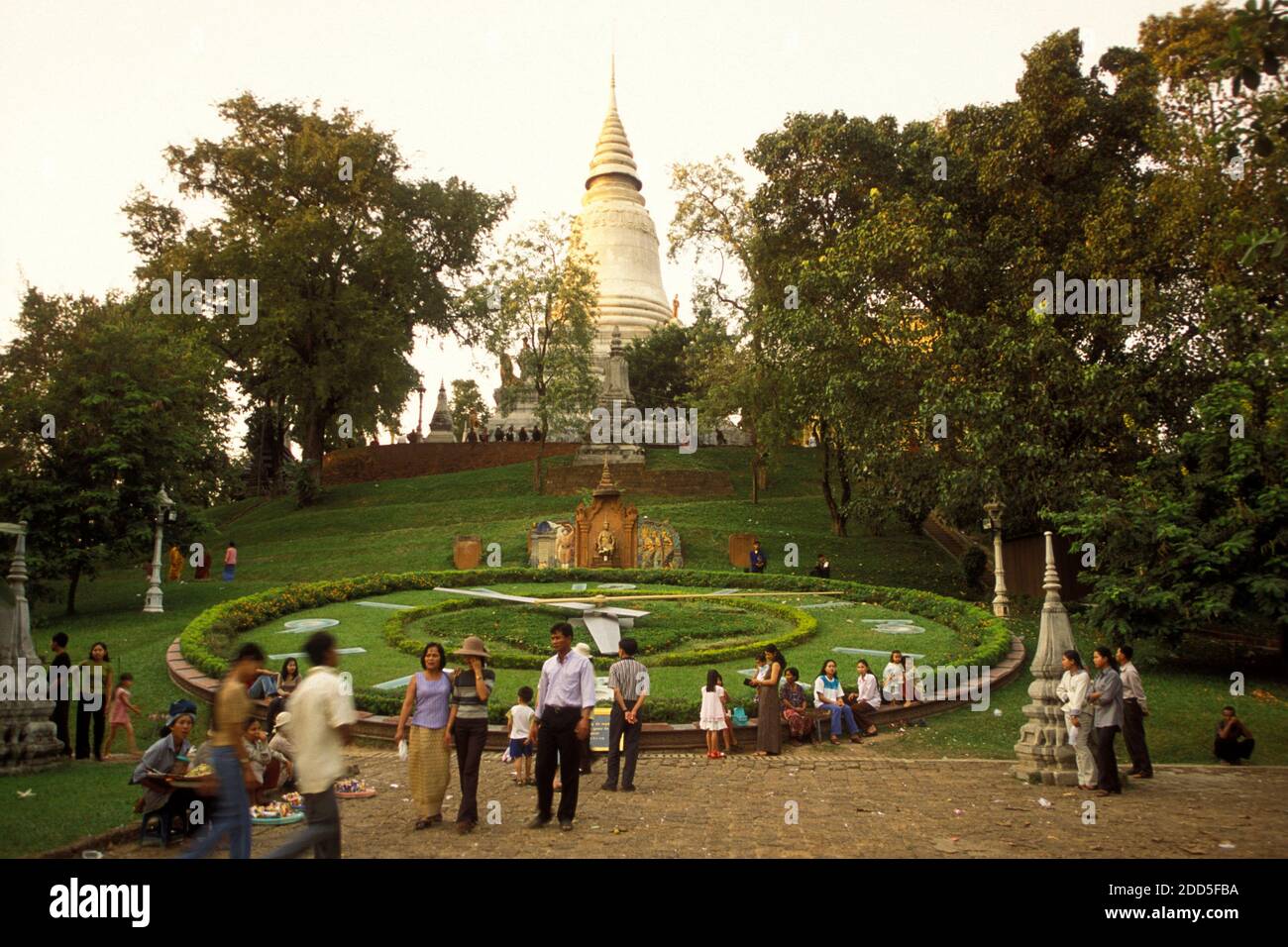 the Wat Phnom Park in the city of Phnom Penh of Cambodia. Cambodia ...