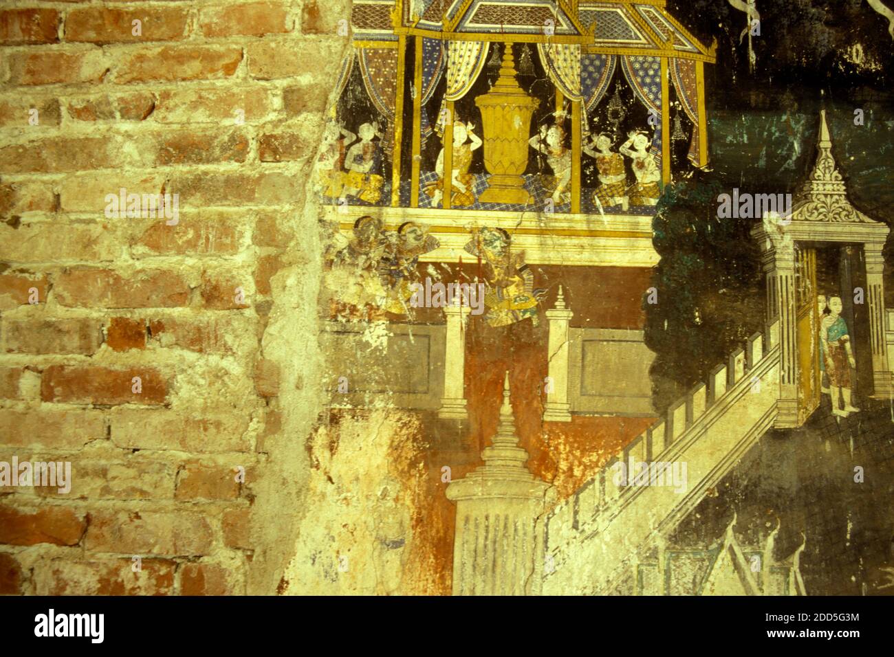 a historical painting at the Ramayana Gallery of the Royal Palace in ...