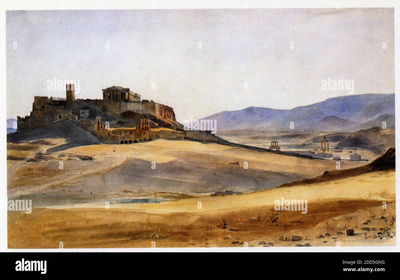 Charles Gleyre. 1808-1874. View of the Parthenon-Athens Stock Photo - Alamy