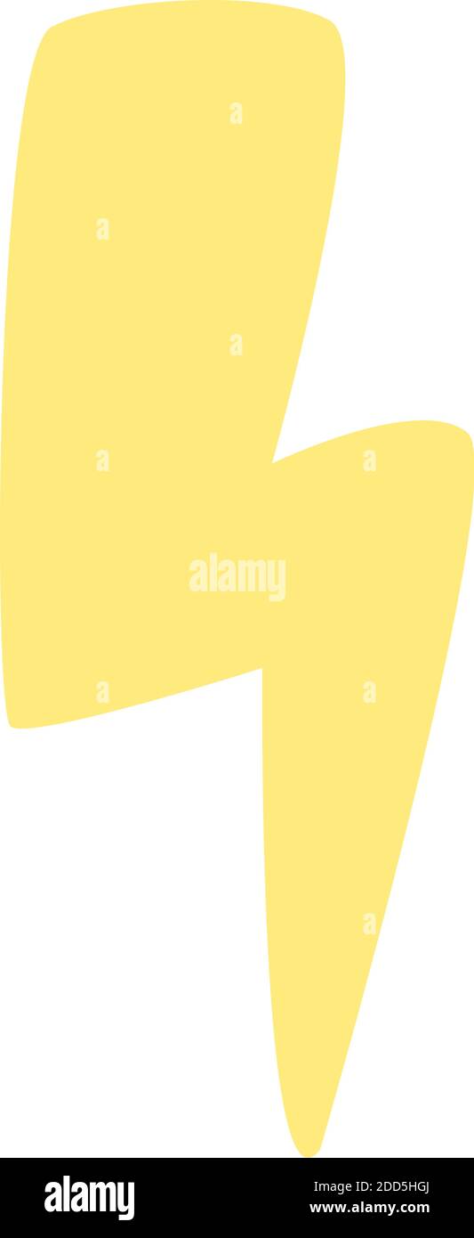 Thunder shape daily sticker flat style icon design, Weather rain power ...