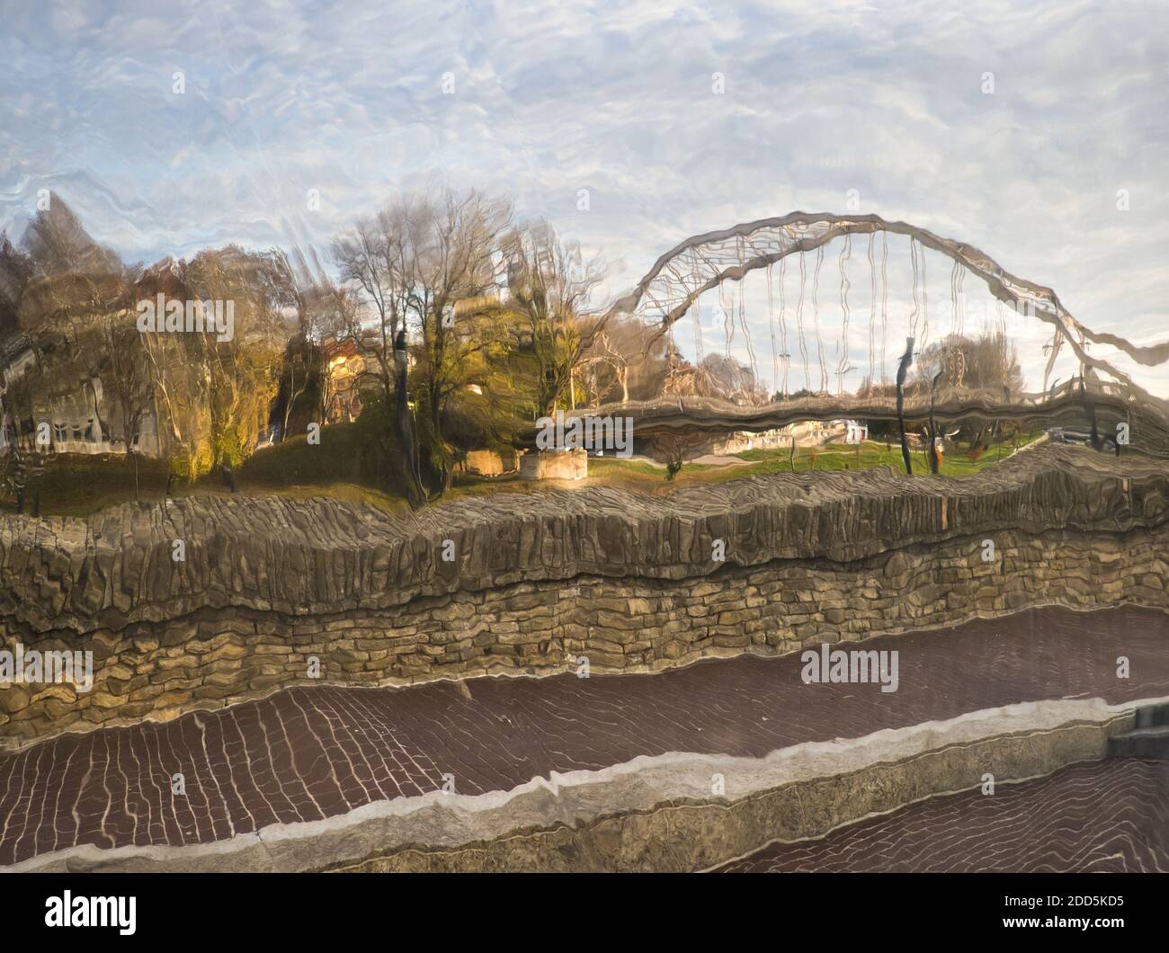 Abstract Gyor Cityscape with the Kossuth Bridge Stock Photo - Alamy