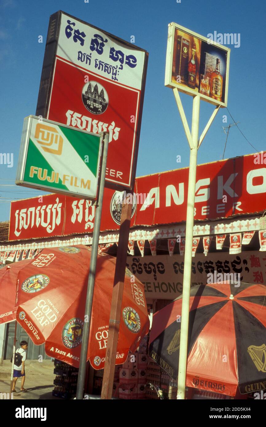 a restaurant with angkor beer of the Town of Sihanoukville in the south ...