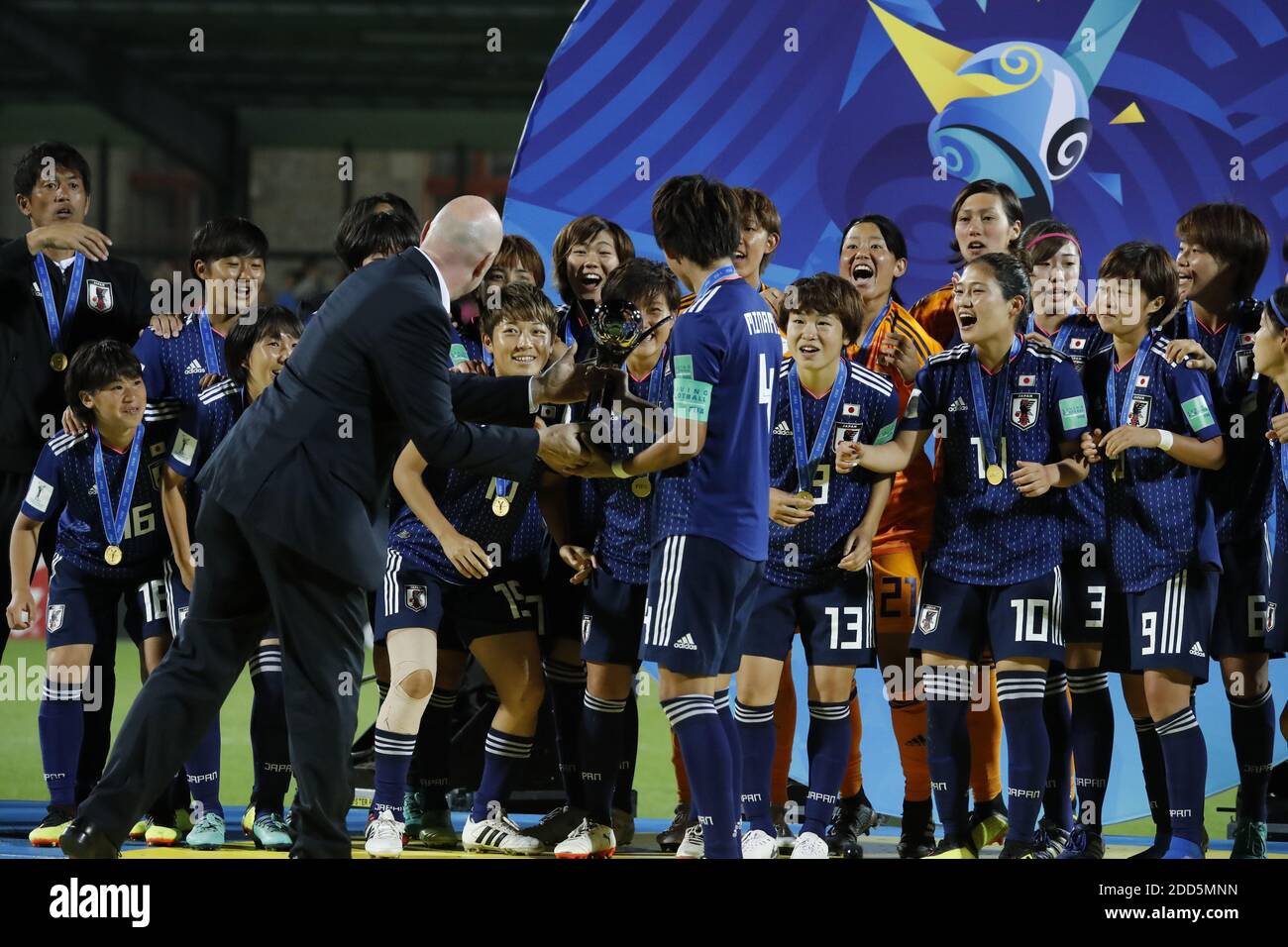 Japan's receiving the winner Cup in the 2018 FIFA World Cup Under 20 ...