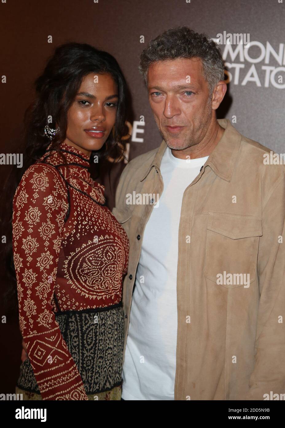 Vincent Cassel and his girlfriend Tina Kunakey attending Le Monde est a ...