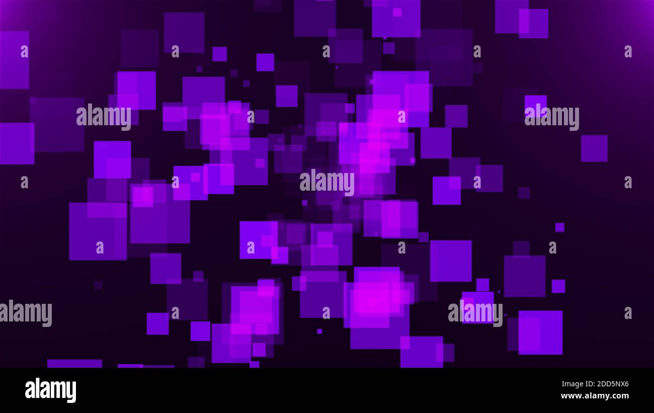 Space with many flying transparent squares. Computer generated 3d ...