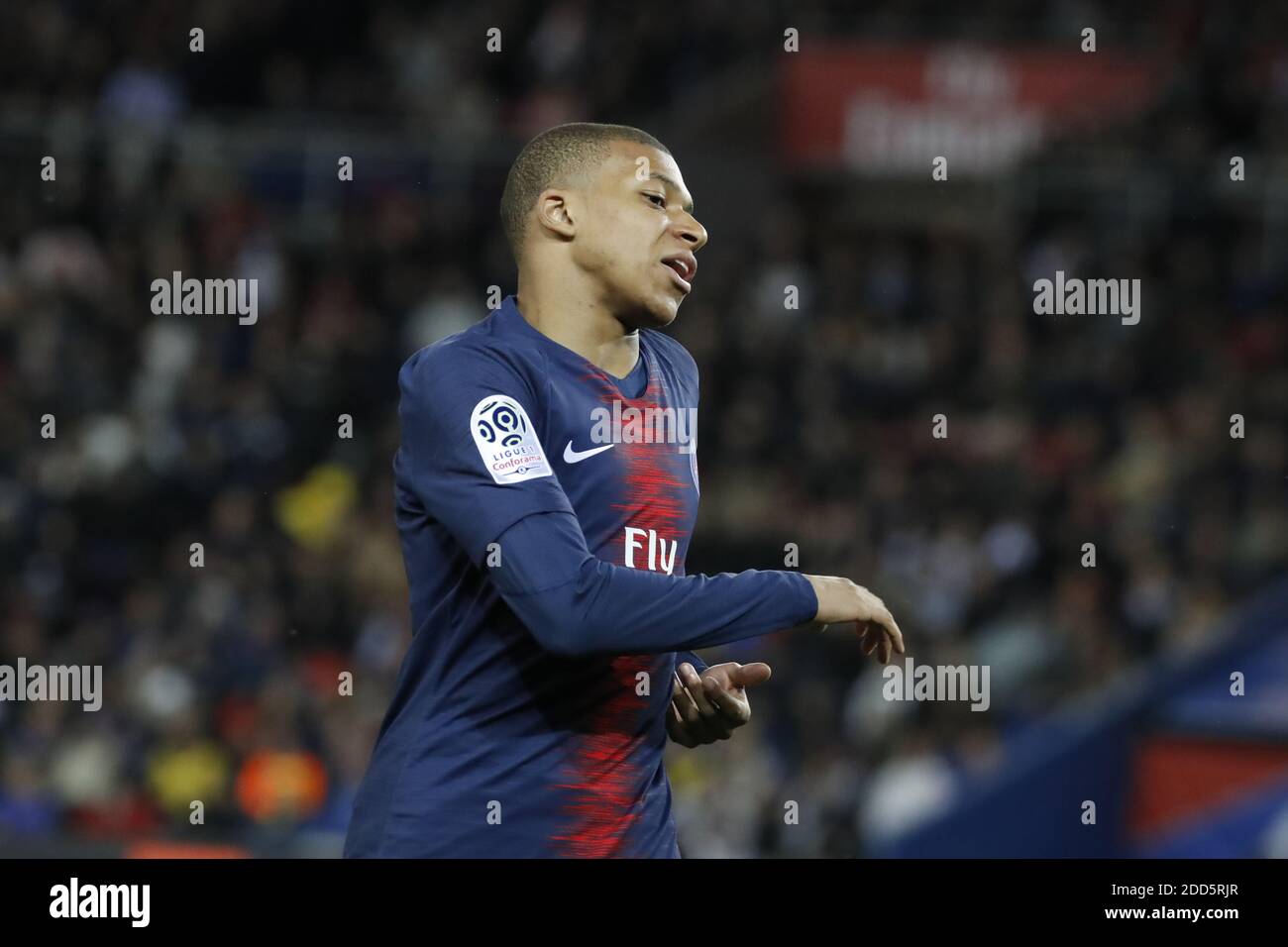PSG's Kylian Mbappe during the French First League soccer match, PSG vs ...