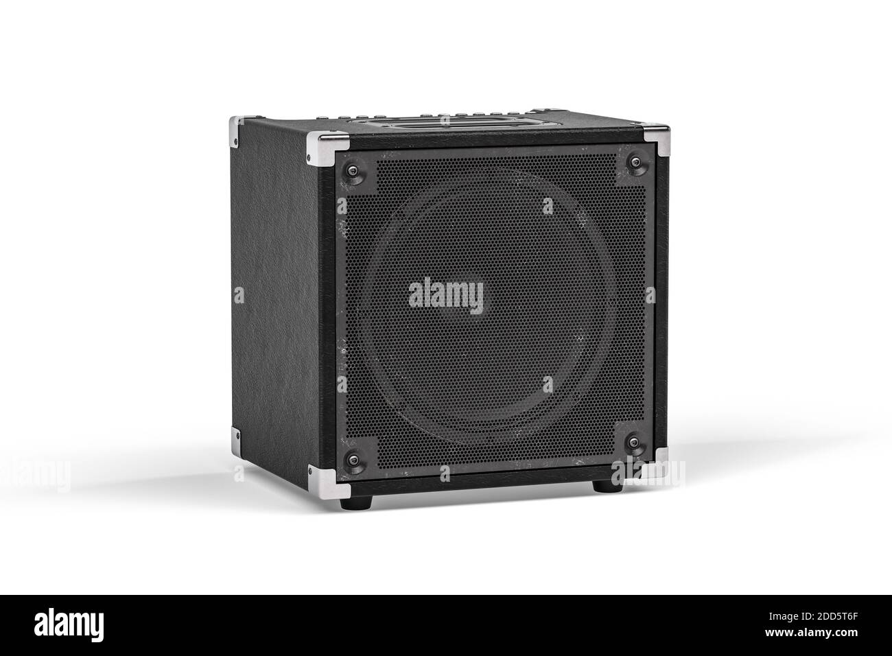 Black guitar amplifier isolated on white background - 3d render Stock ...