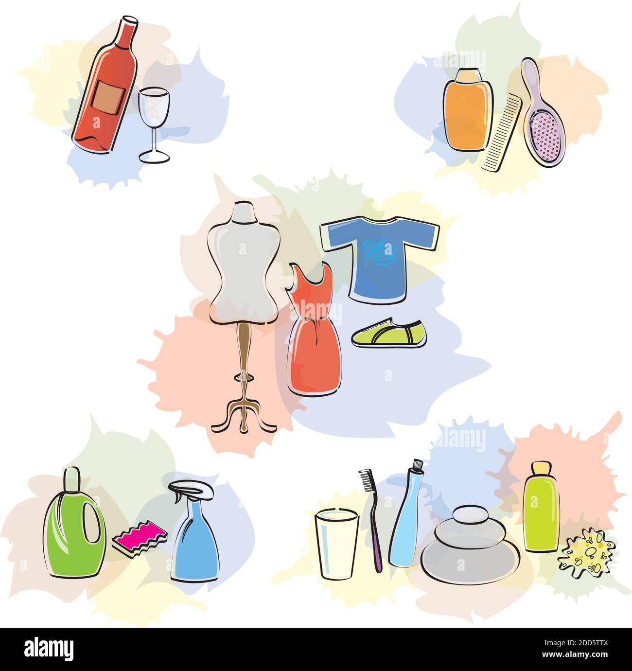 Cleaning doodle Cut Out Stock Images & Pictures - Alamy