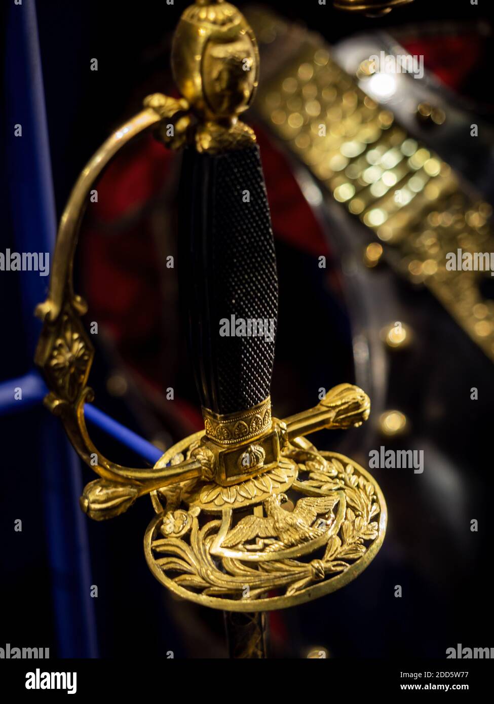 Gilded hilt of a knight's sword, museum antiquity Stock Photo - Alamy
