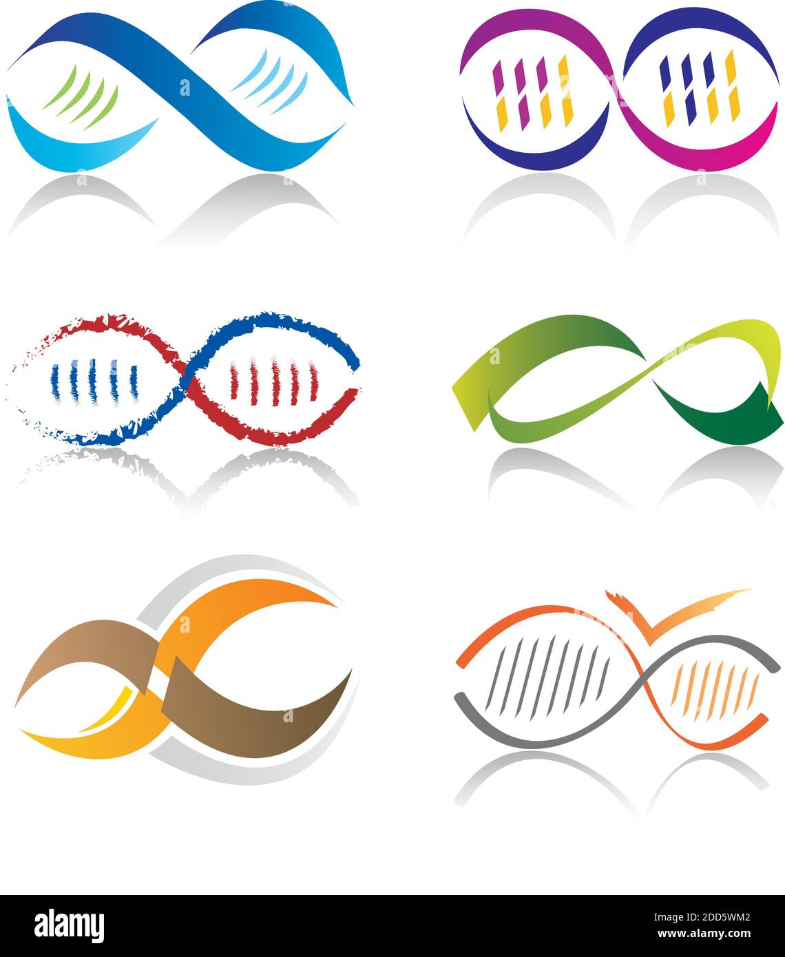 Set of Infinity Symbol Icons in DNA Molecule Shape - Multicolored Stock ...