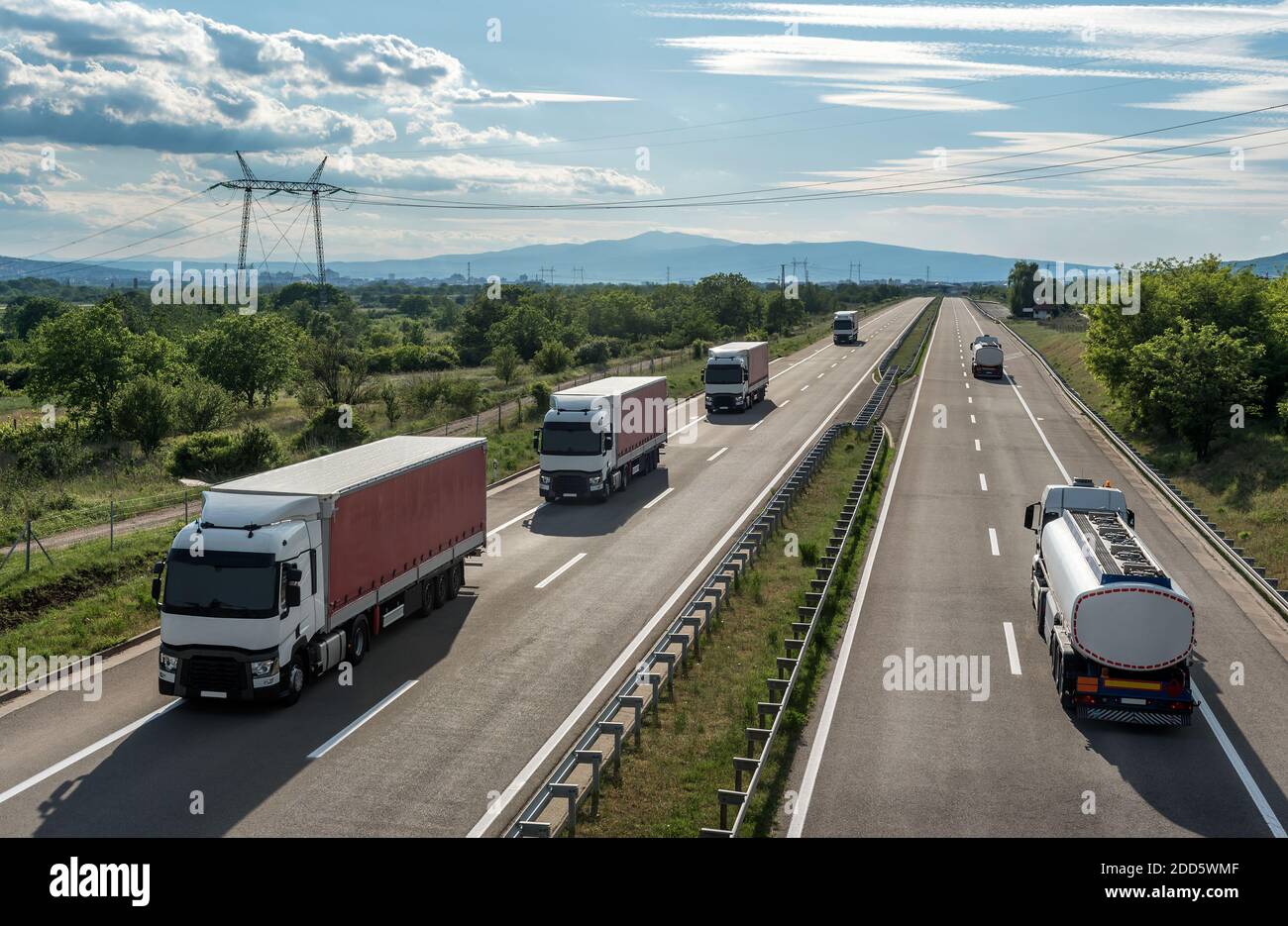 Road transport lorry car four lanes hi-res stock photography and images ...