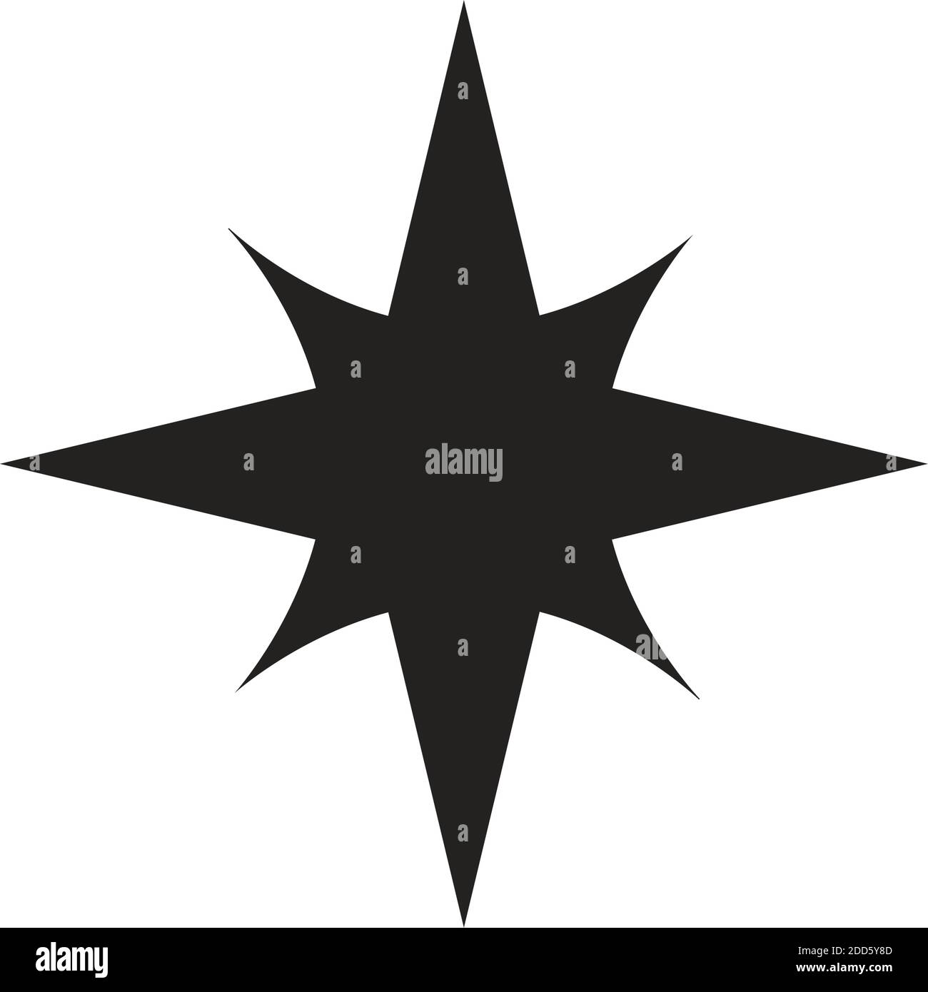 star of 4 points silhouette style icon vector design Stock Vector Image ...
