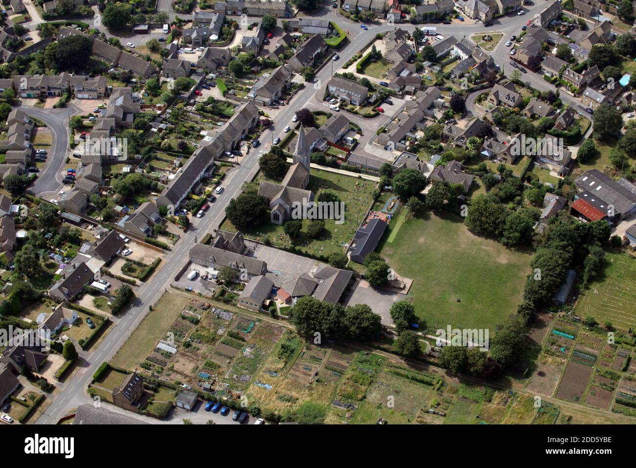 aerial view of Aston & Cote C of E Primary School & St James Church ...
