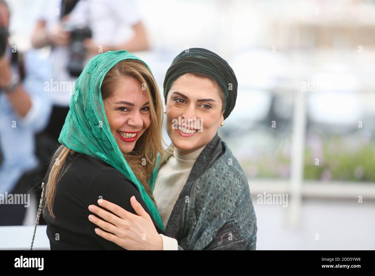 Actresses Marzieh Rezaei and Behnaz Jafari attend the photocall for '3 ...