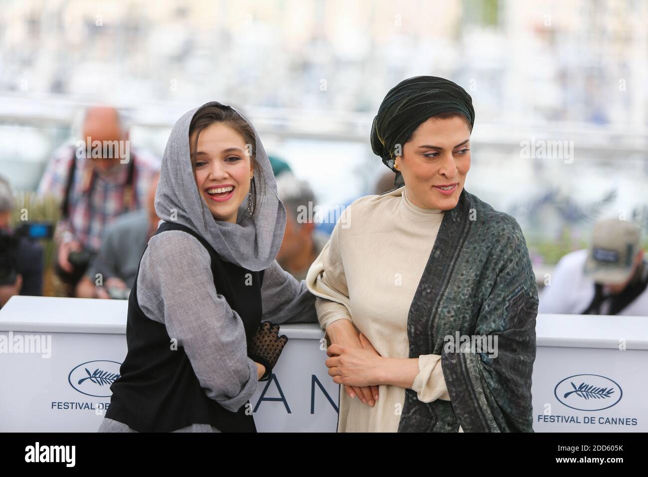 Actresses Marzieh Rezaei and Behnaz Jafari attend the photocall for '3 ...
