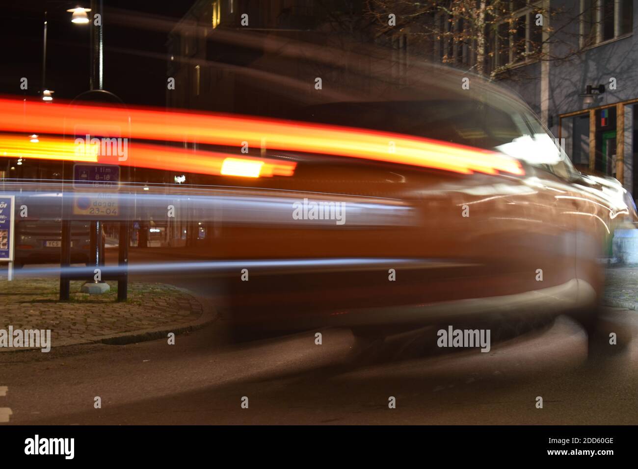 Cars in the night with an open shutter Stock Photo - Alamy