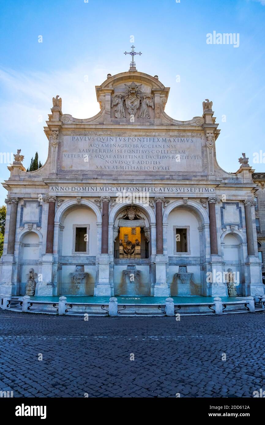 Fontana dell'Acqua Paola - monumental fountain located on the Janiculum ...
