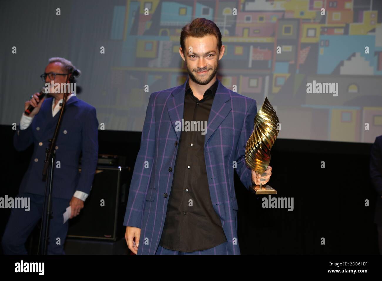 Felix Maritaud is awarded for Sauvage during the closing ceremony of ...