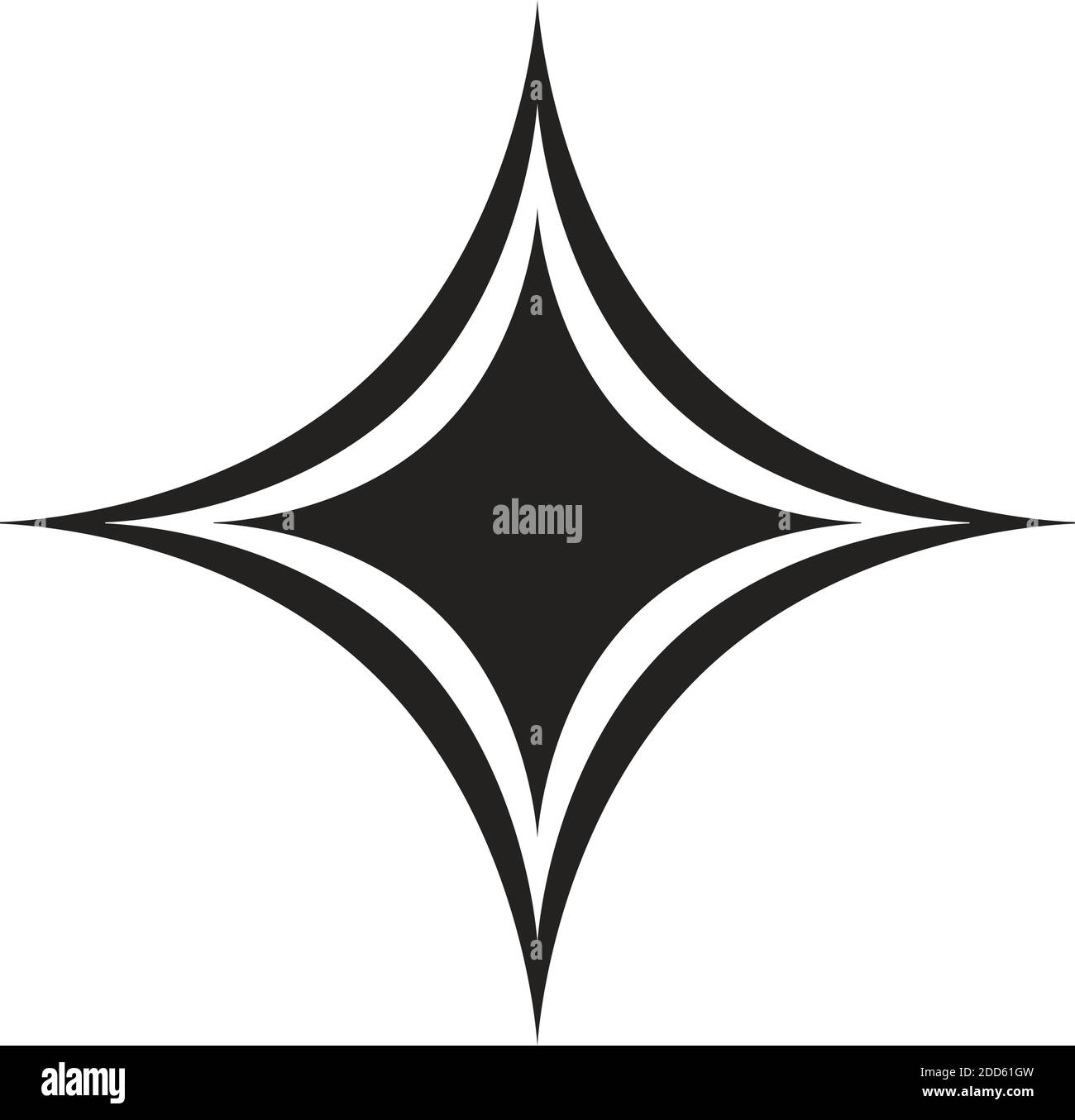 star of 4 points silhouette style icon vector design Stock Vector Image ...