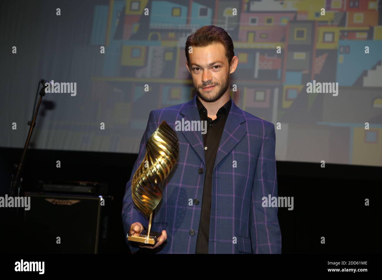 Felix Maritaud is awarded for Sauvage during the closing ceremony of ...