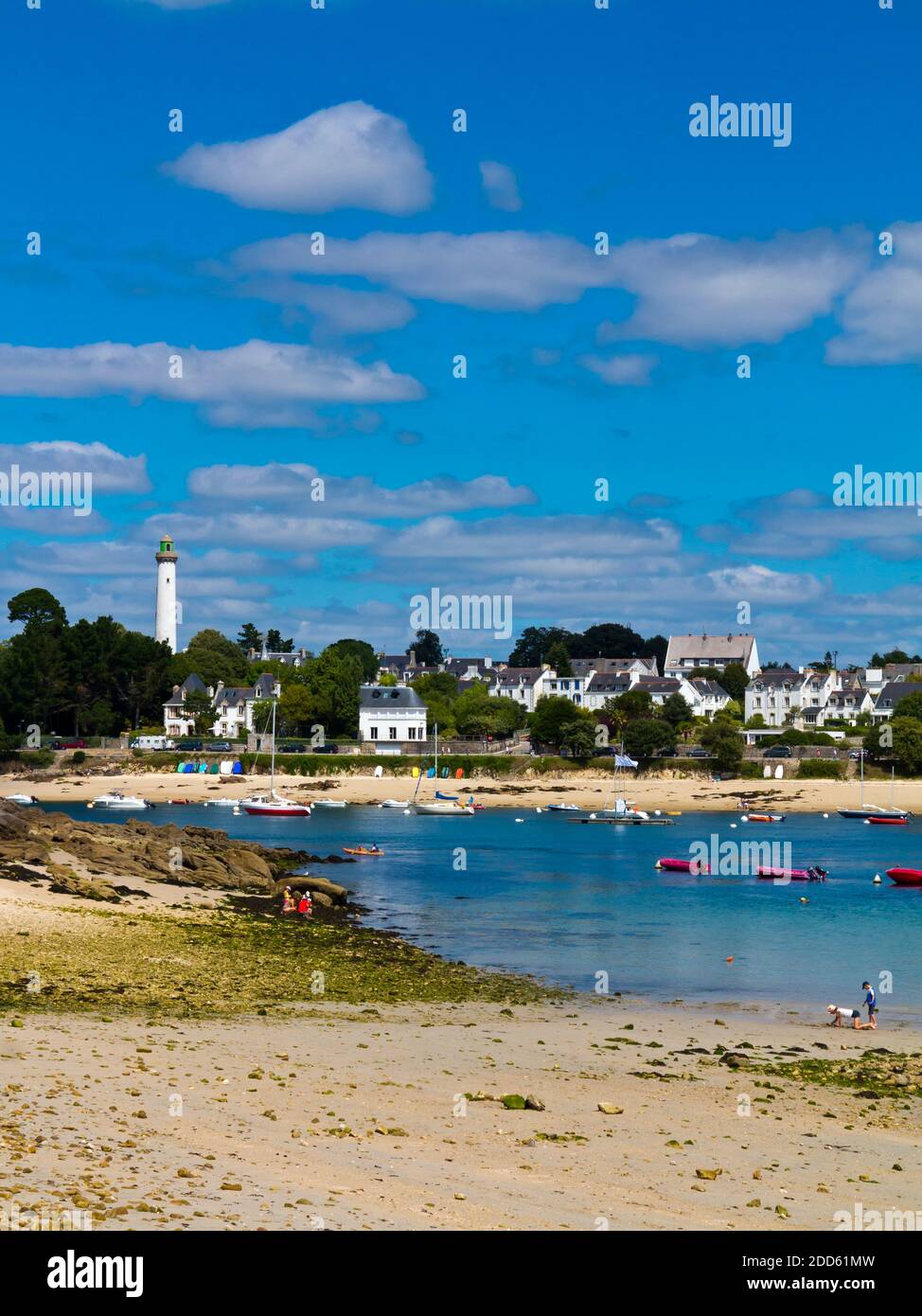 Summer view of Benodet a coastal town on the River Odet estuary in ...