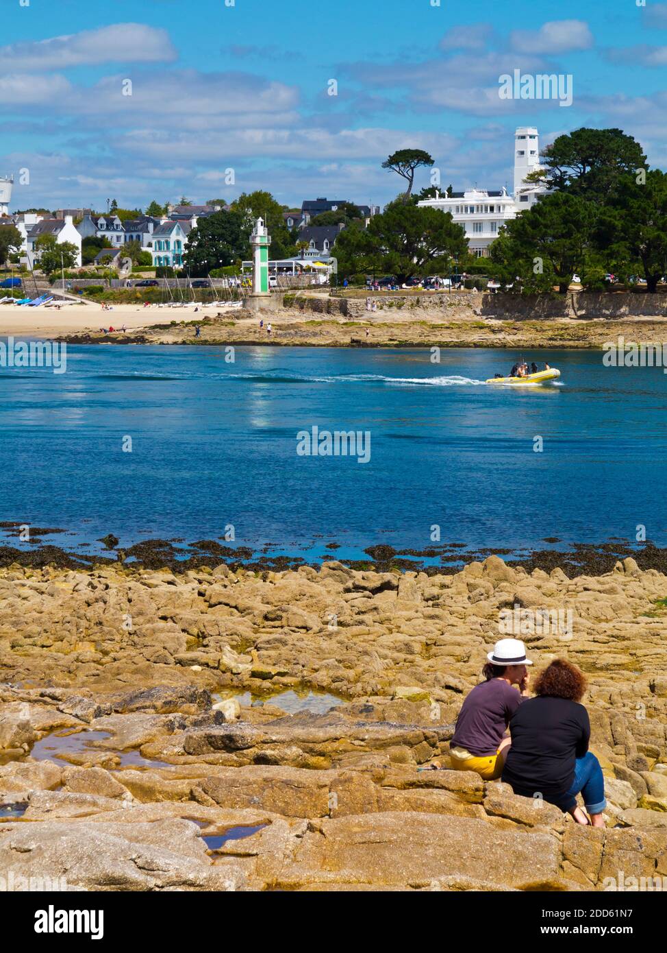 Summer view of Benodet a coastal town on the River Odet estuary in ...