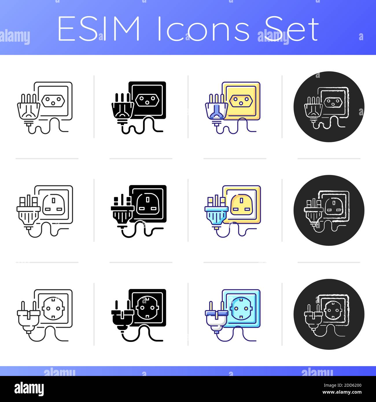 Power outlets icons set Stock Vector Image & Art - Alamy