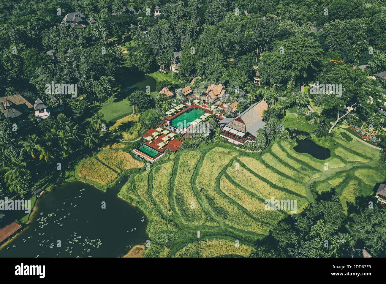 Mae Rim rice terraces and resort in Chiang Mai province, Thailand Stock ...