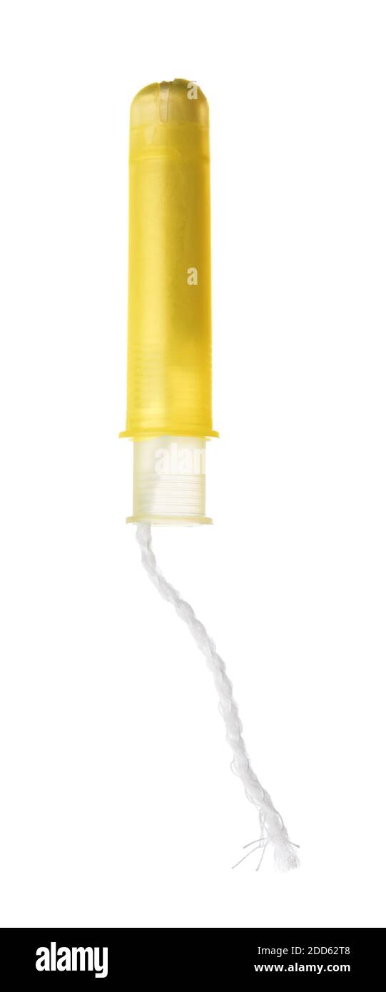 Unpacked female medical tampon isolated on white background Stock Photo ...