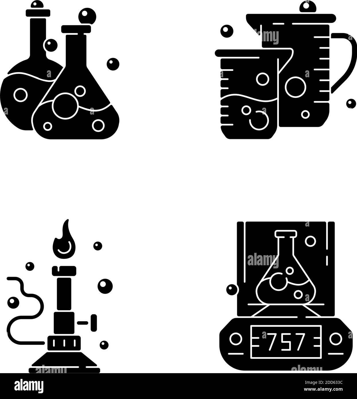 Lab tools black glyph icons set on white space Stock Vector Image & Art ...