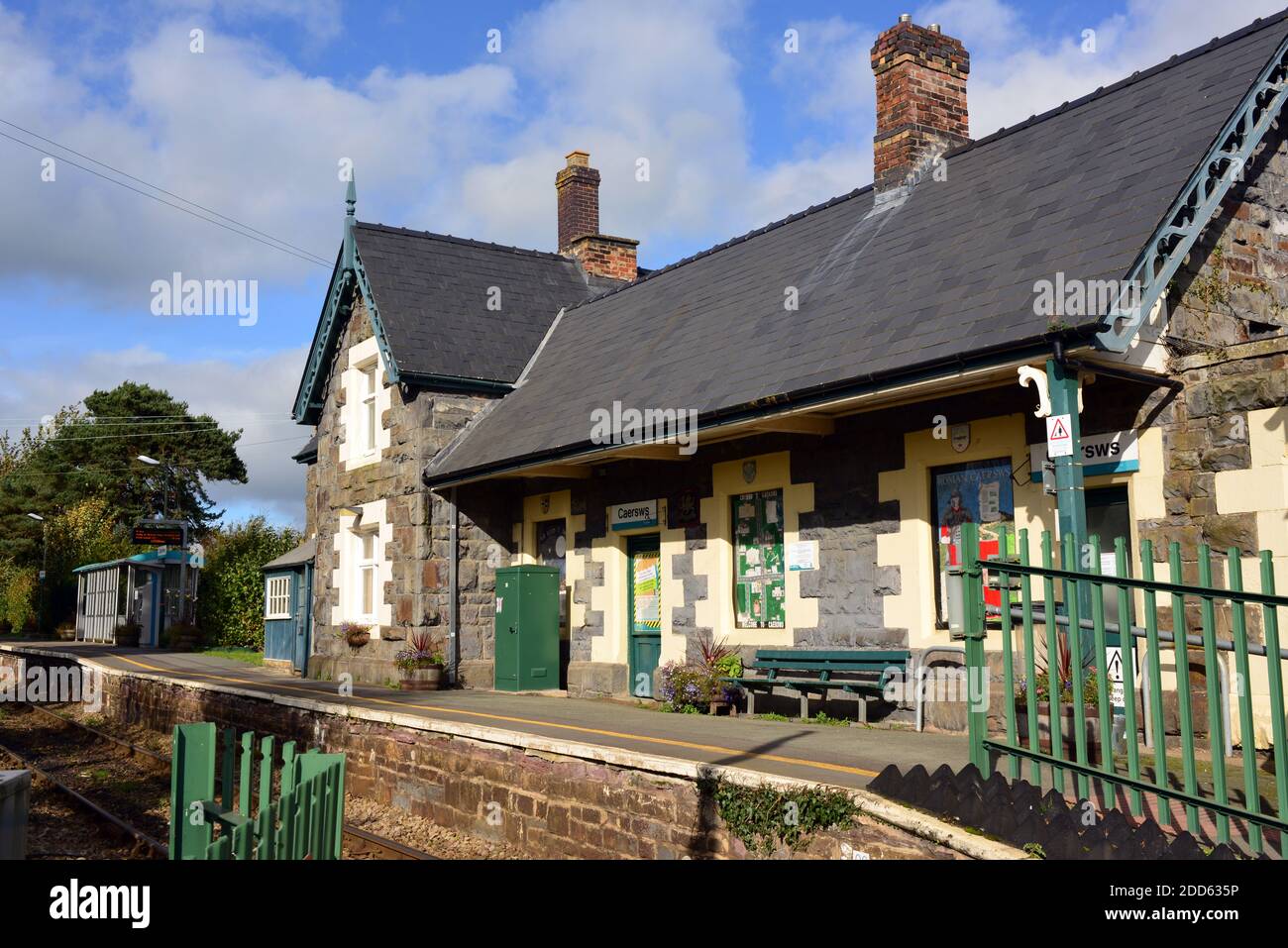 The railway station at Caersws, Powys, Wales, UK Stock Photo - Alamy