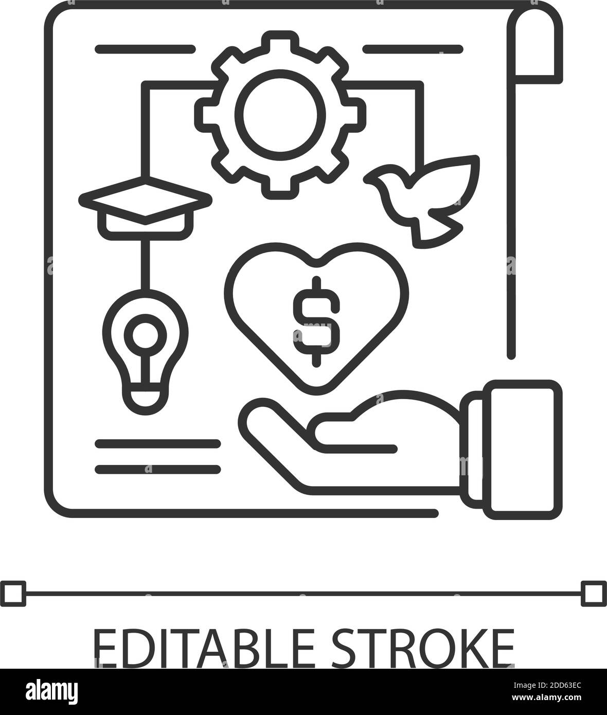 For profit project linear icon Stock Vector Image & Art - Alamy