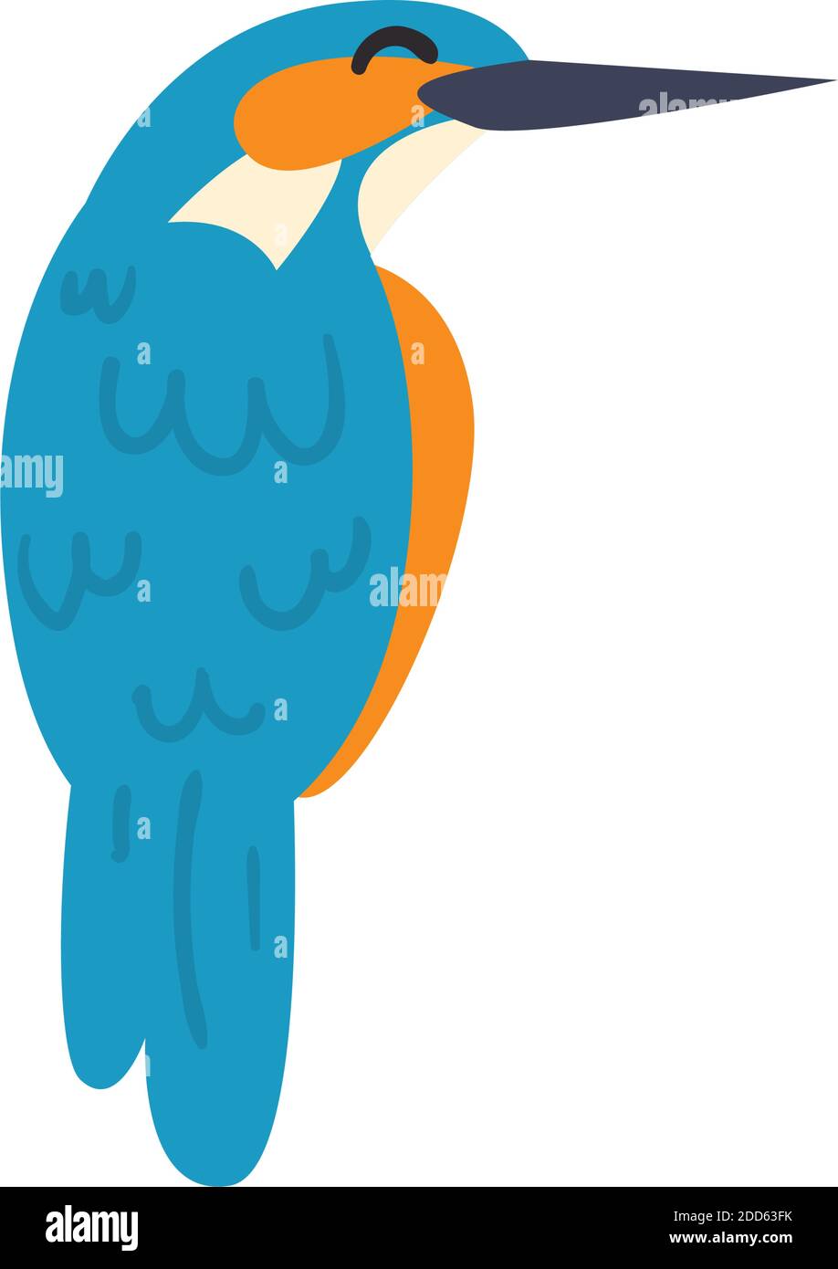 cute bird blue animal on white background vector illustration design ...
