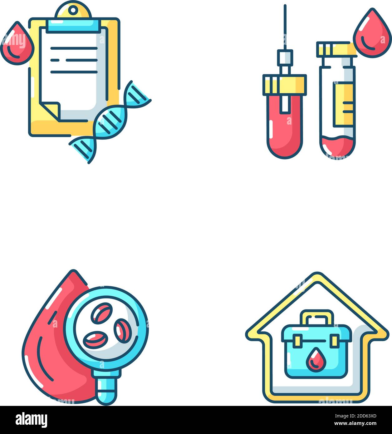 Blood Check RGB Color Icons Set Stock Vector Image Art Alamy