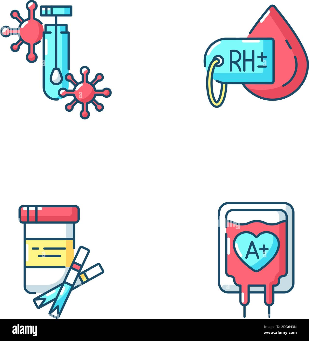 Clinical blood analysis RGB color icons set Stock Vector Image & Art ...