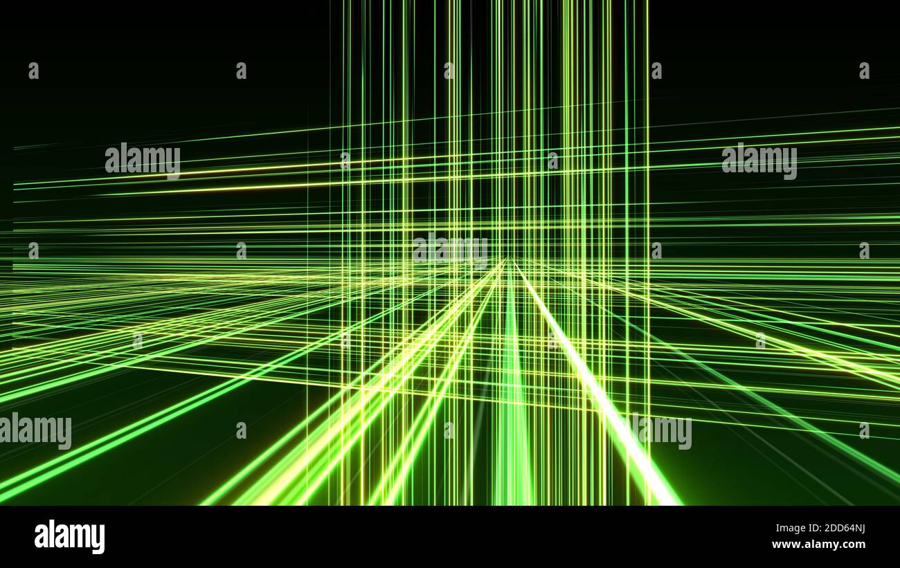 3d line neon cube in space, render illustration Stock Photo - Alamy