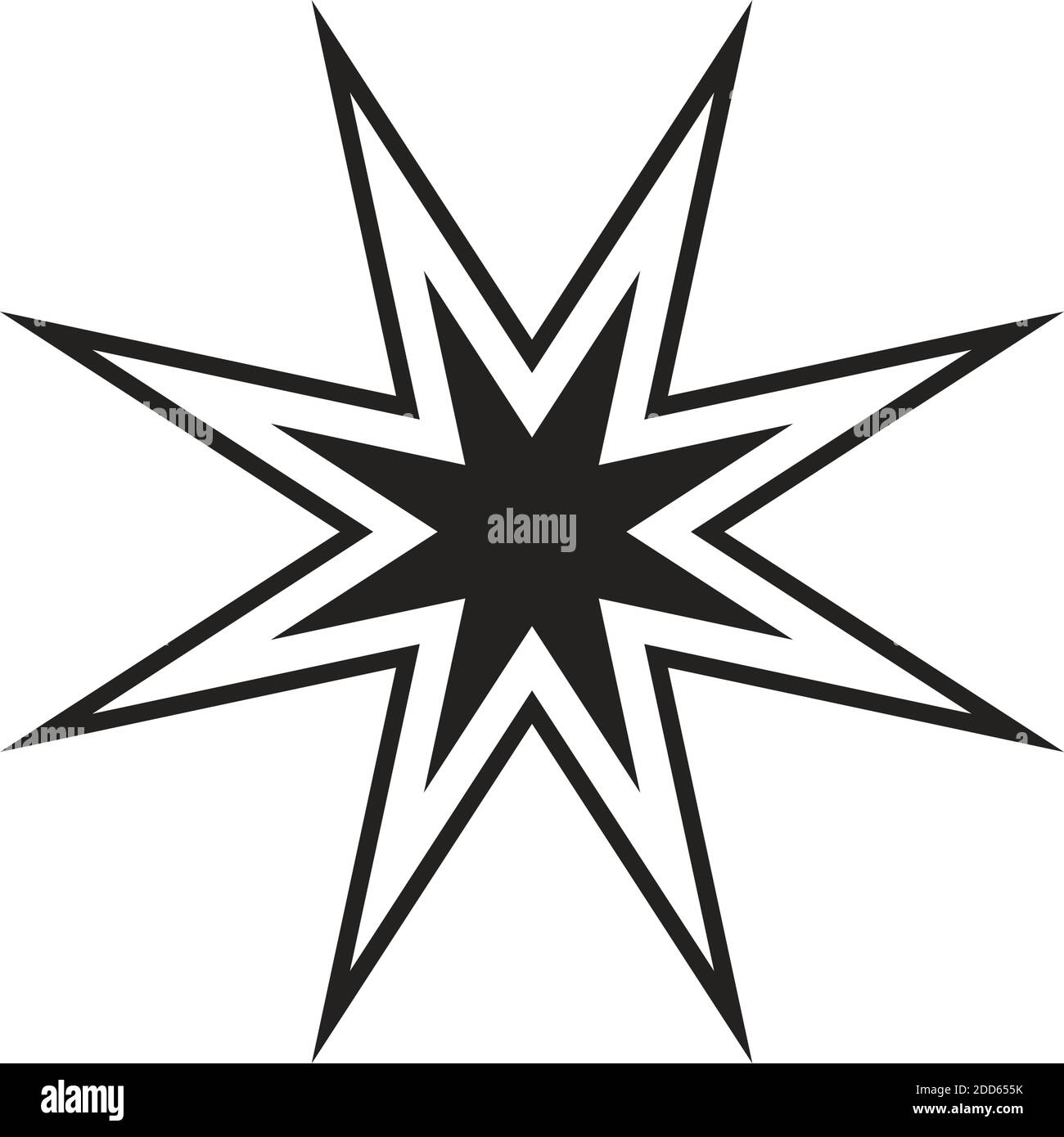 star of 8 points silhouette style icon vector design Stock Vector Image ...